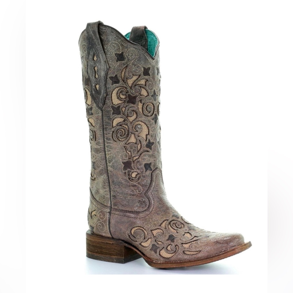Corral Women's Jute Inlay Cowgirl Boots - Square Toe - Gem